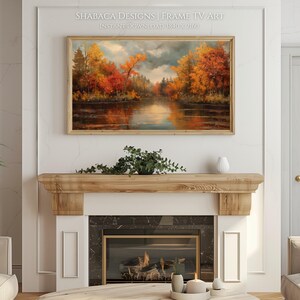 Frame TV Art Fall Foliage Peaceful Nature Oil Painting Samsung Frame TV ...