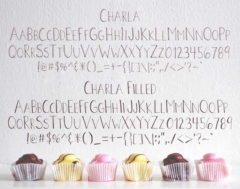 Charla All Caps Cute Handwritten Font With Lines Skinny Hand - Etsy