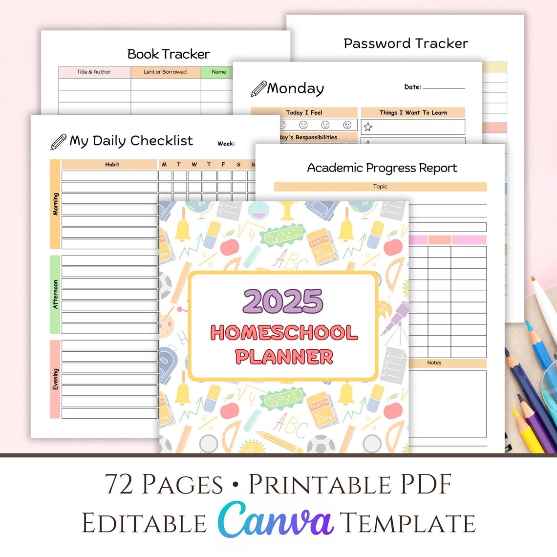 2025 Homeschool Planner: Editable Canva Template (PDF) - Etsy