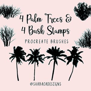 Procreate Tree Stamp Brushes Set of 30 Palm and Christmas Tree ...