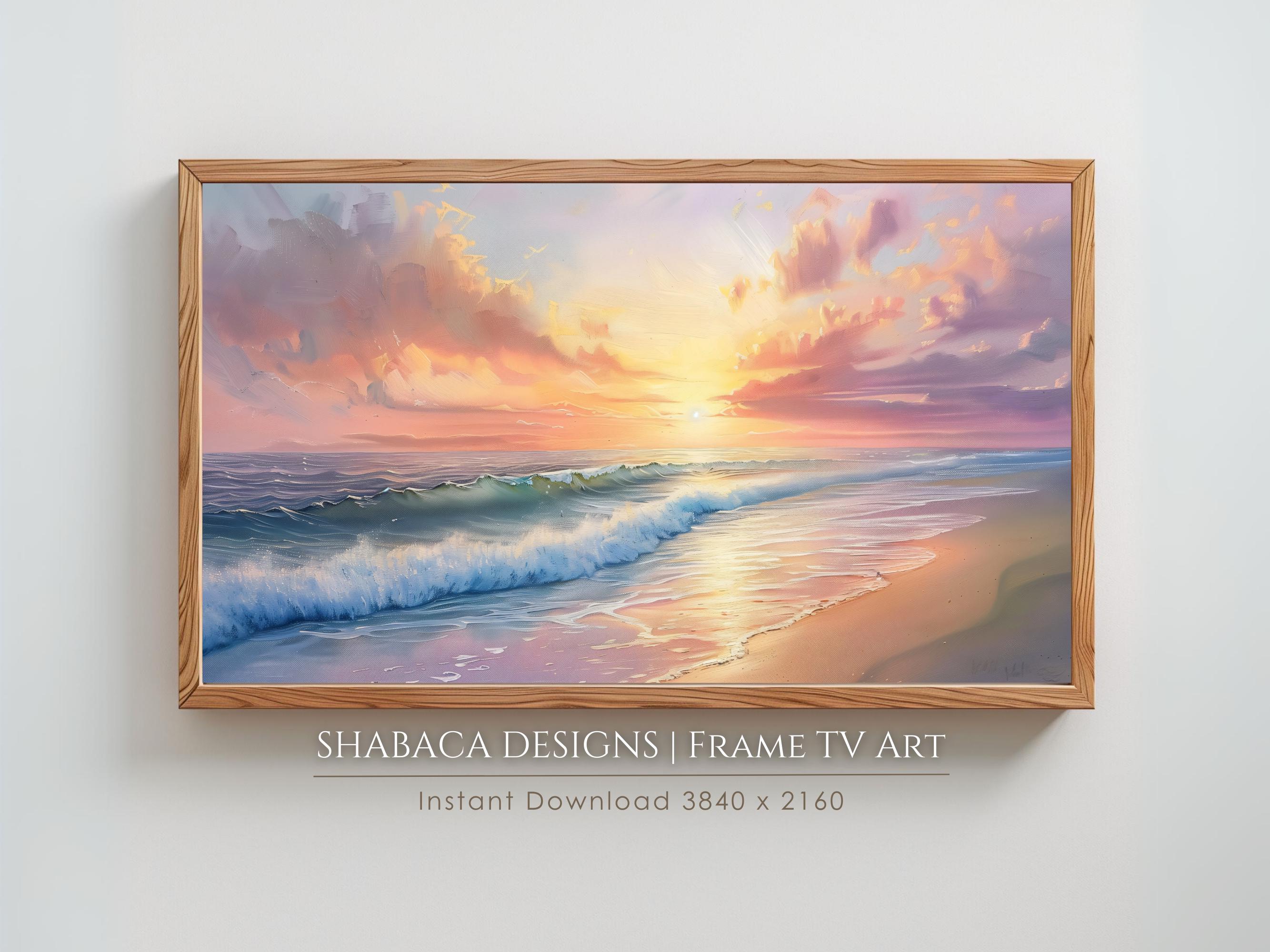 Frame TV Art Summer Ocean Sunset Tropical Beach Vacation Pretty Calm ...