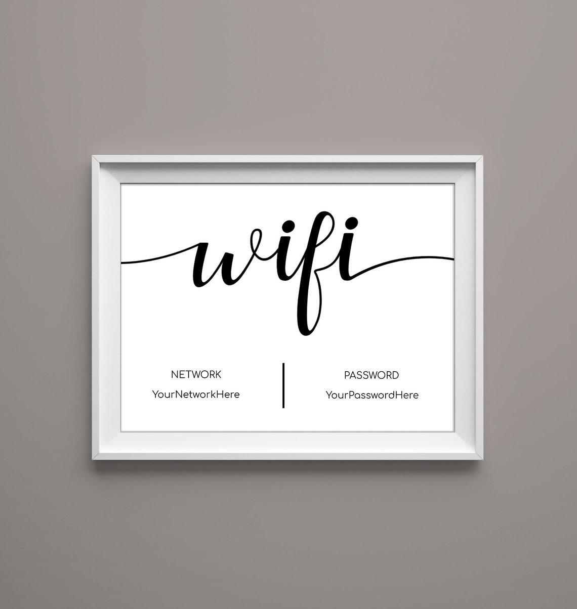 Wifi Password Sign Canva Template Custom Printable Guest Room Network ...