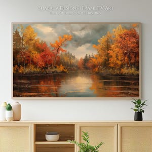 Frame TV Art Fall Foliage Peaceful Nature Oil Painting Samsung Frame TV ...