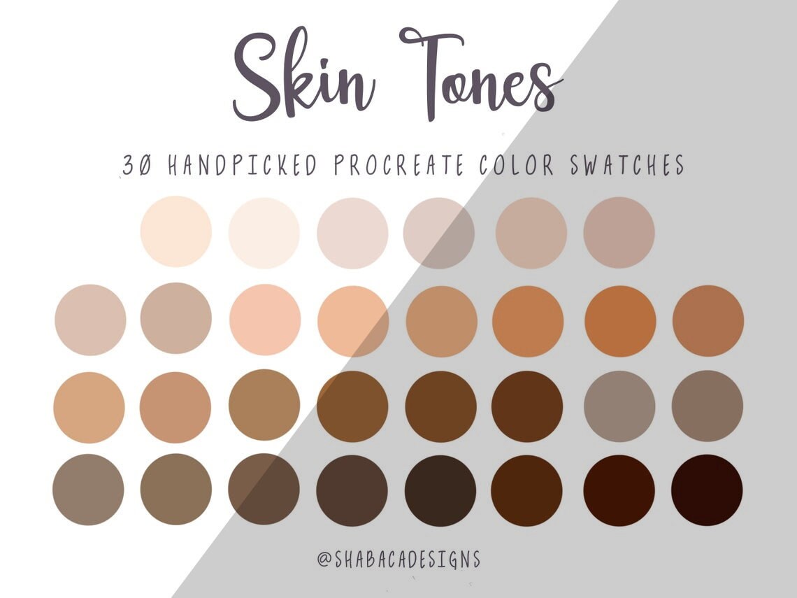 Skin Tones Procreate Color Palette 30 Neutral Beige Nude Skin - Etsy
