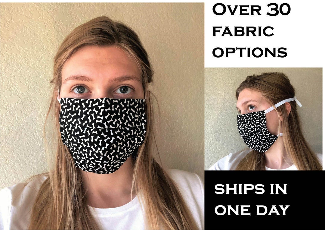 Washable Fabric Face Mask With Tie Back - Etsy