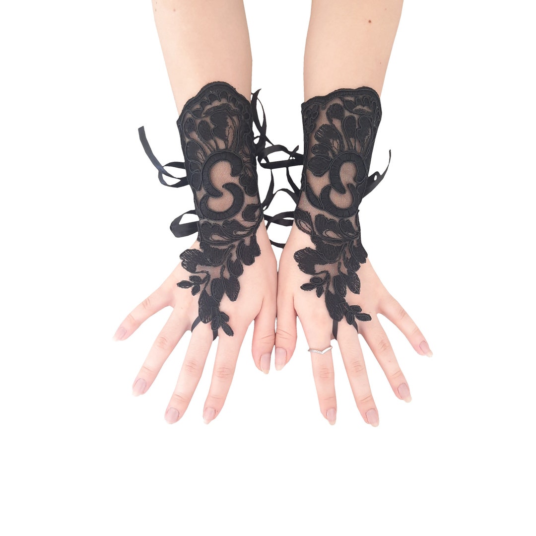 Fingerless Gothic Lace Gloves - Elegant Accessories for Special ...