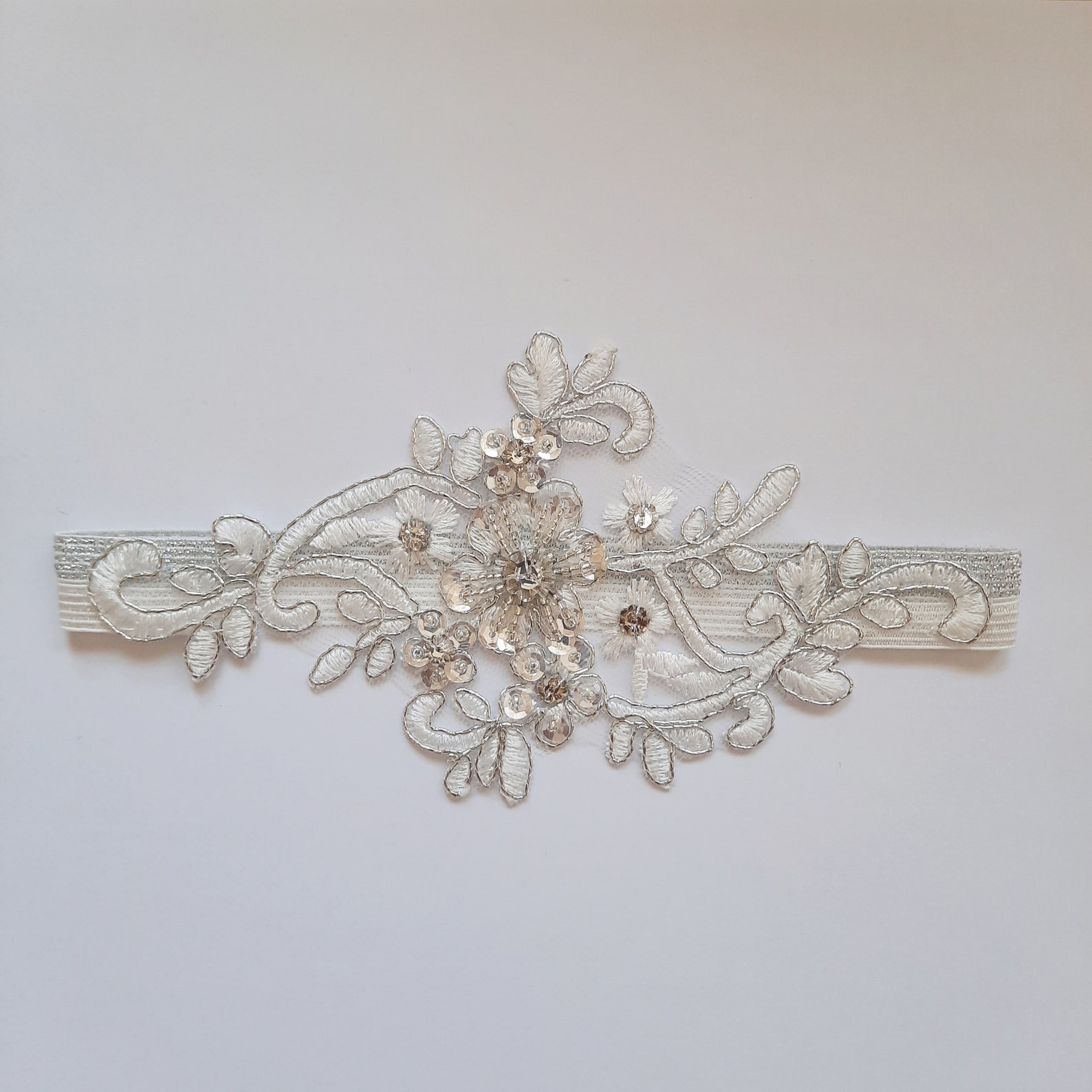 Silver Ivory Bridal Garter Belt Wedding Garter Silvery - Etsy