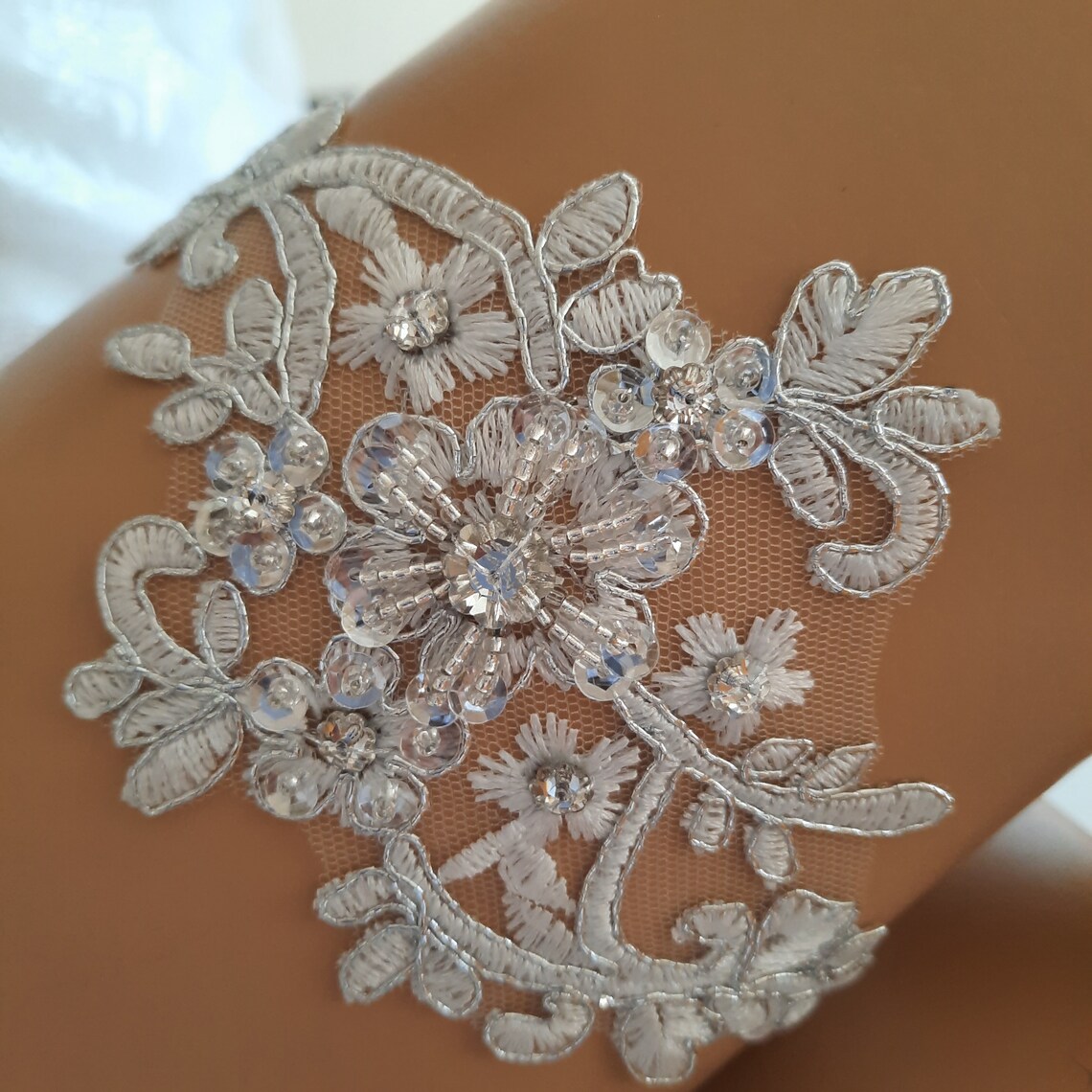 Silver Ivory Bridal Garter Belt Wedding Garter Silvery - Etsy