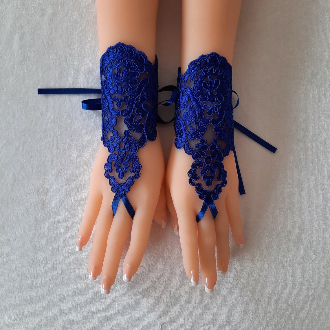 Royal Blue Wedding Gloves Bridal Gloves Fingerless Gloves - Etsy