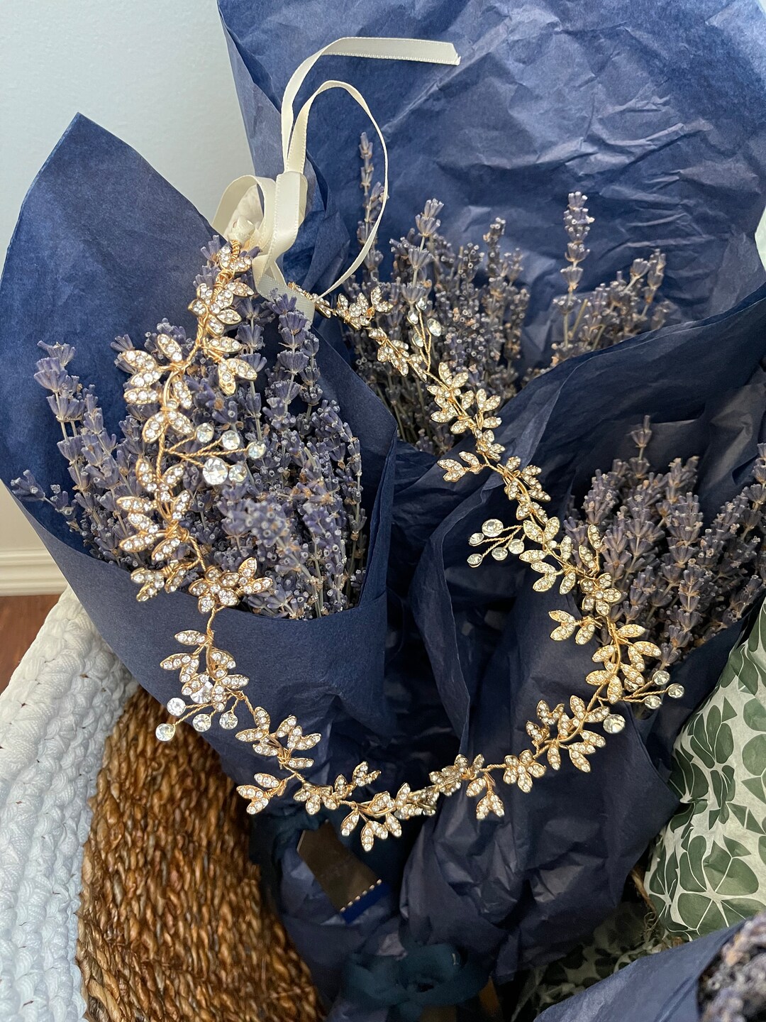 Bridal Boho Golden Vine Crown Bridal Deaddress, Gold Wedding Vine ...