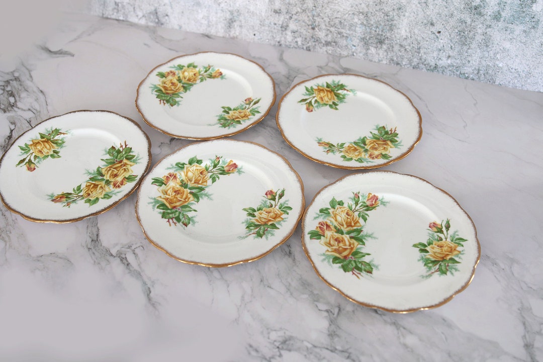Royal Albert Yellow Tea Rose Bone China 7 1/8 Scalloped - Etsy