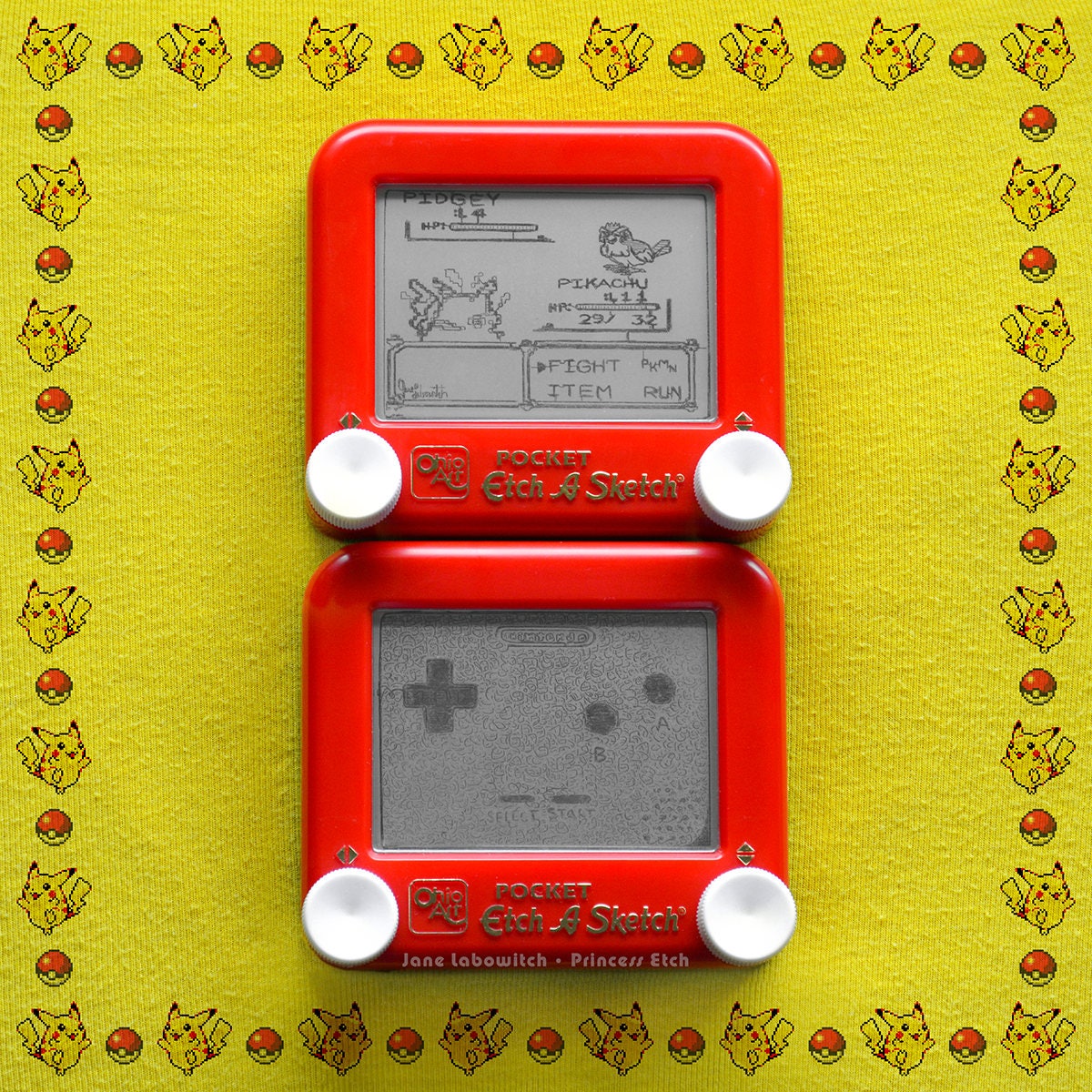 Pokemon Yellow Battle Pikachu Vs Pidgey Diptych Signed Etch - Etsy