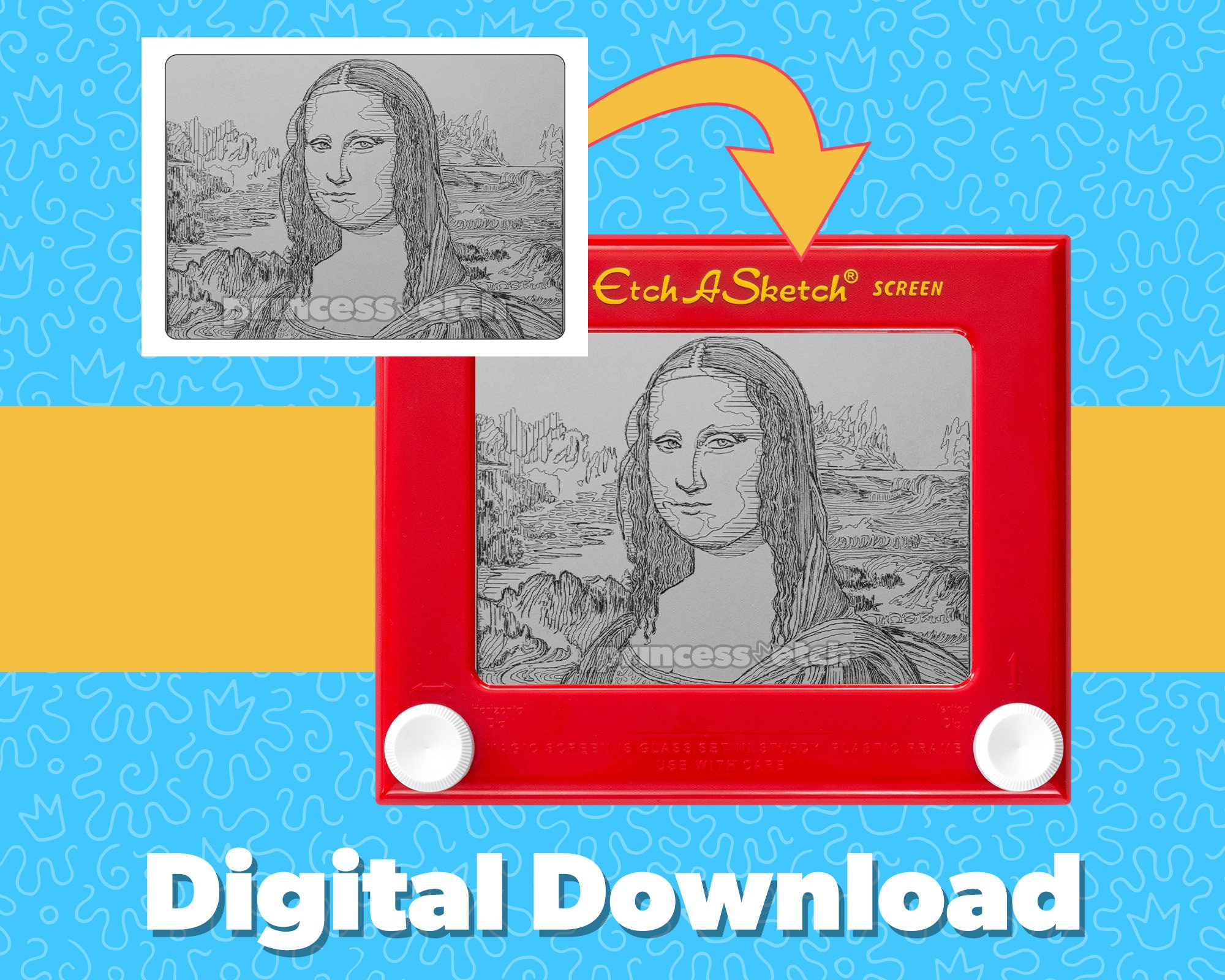 Mona Lisa Diy Etch A Sketch Decal Buddy The Elf Printable Photo Christmas Holiday Nostalgic Nerd