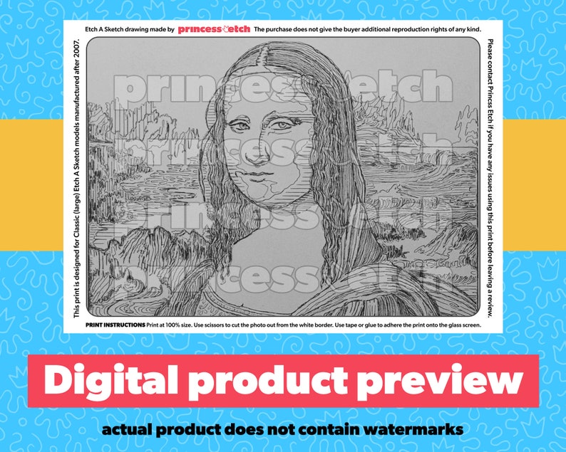 Mona Lisa DIY Etch A Sketch Decal! Buddy the Elf Printable Photo ...