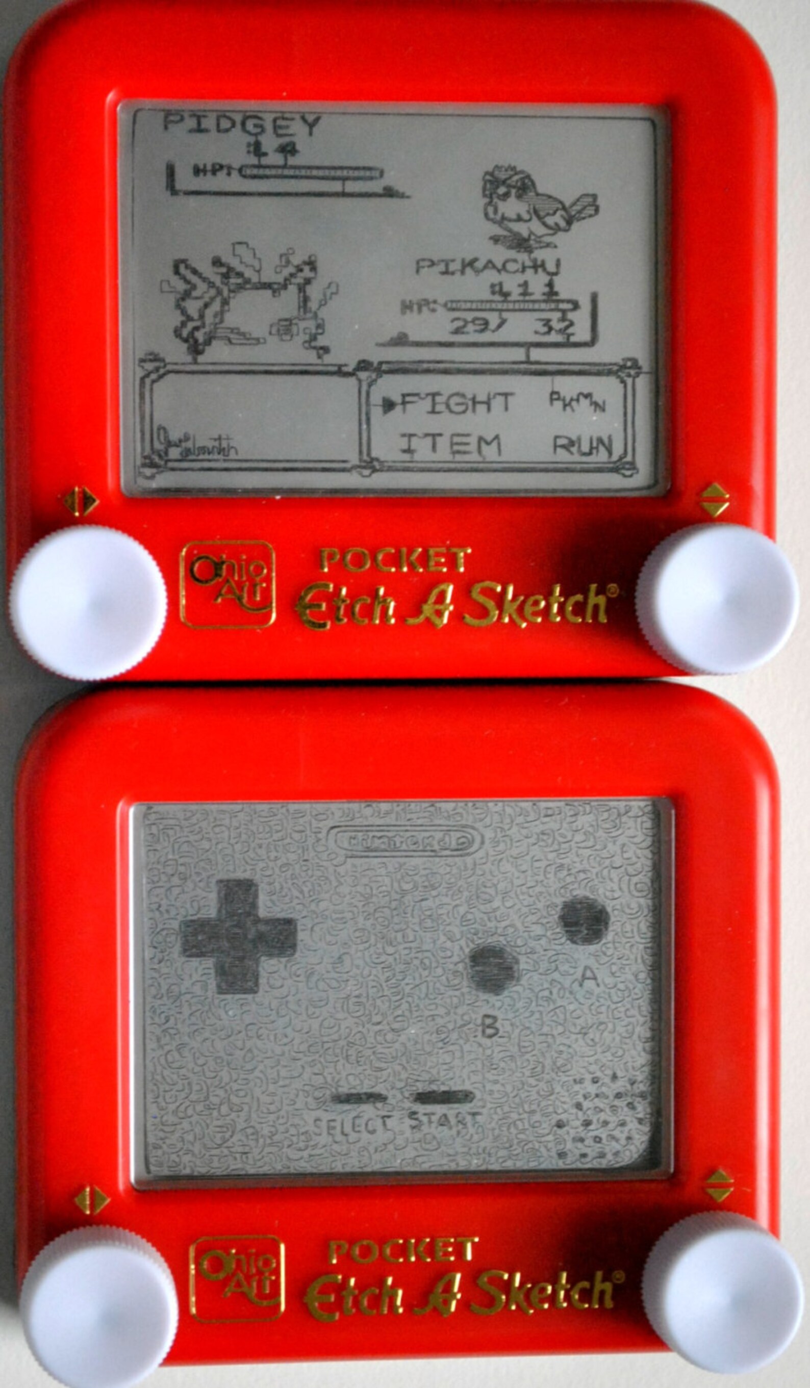ORIGINAL Pokemon Yellow Battle 2-part Etch A Sketch Art - Etsy