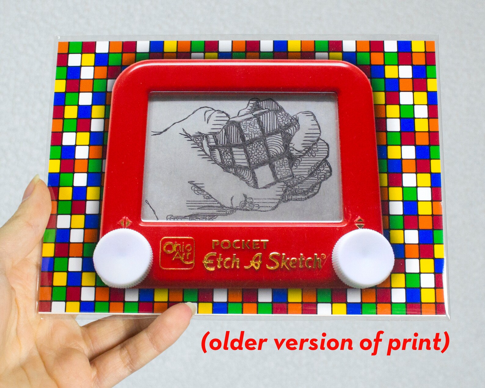 Rubiks Cube Signed Etch A Sketch Art Print pick Your Size - Etsy