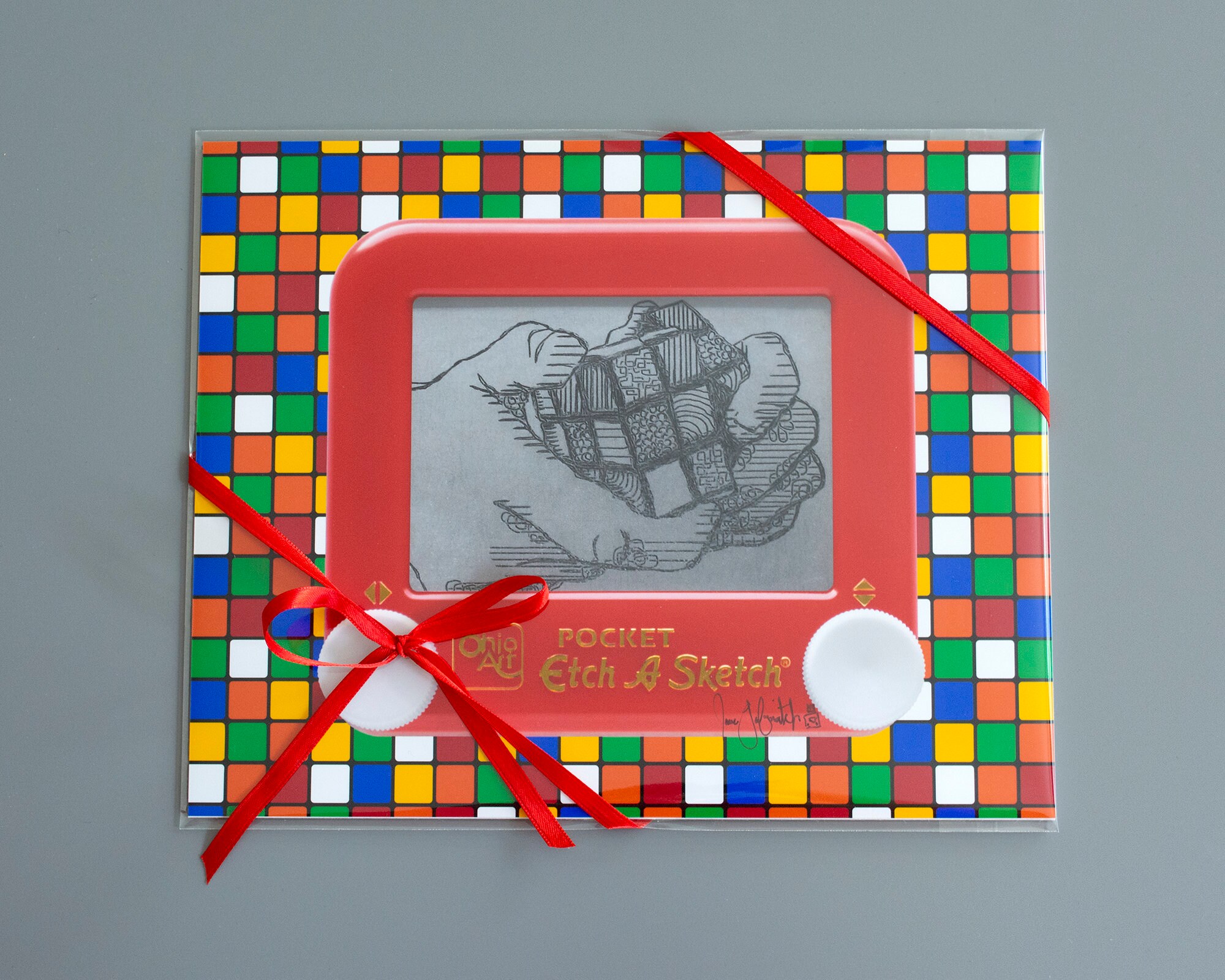 Rubiks Cube Signed Etch A Sketch Art Print (pick Your Size!) - Etsy