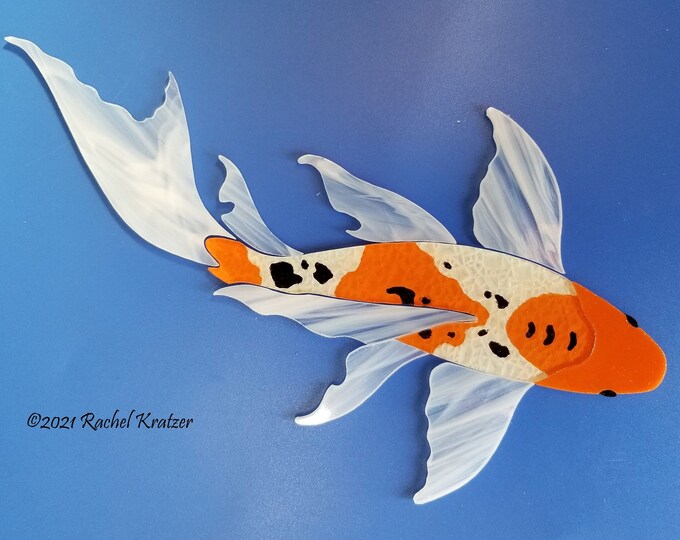 KOI FISH Precut Stained Glass Craft Kit Mosaic Inlay Garden - Etsy