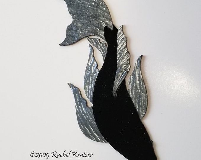 Mosaic Koi Fish Precut Stained Glass Craft Kit BLACK Art Inlay Pond ...