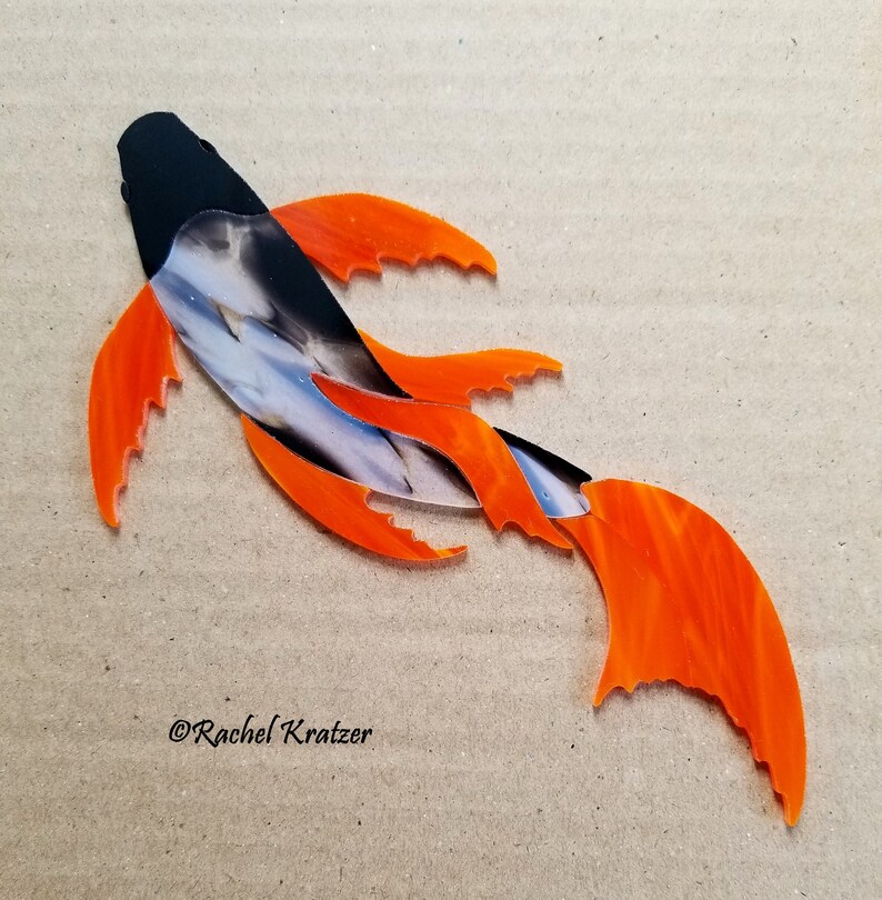 KOI FISH Precut Stained Glass Craft Kit Mosaic Inlay Fusible - Etsy