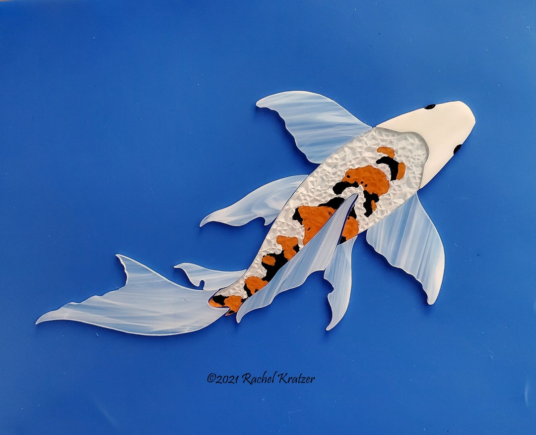 KOI FISH Orange Precut Stained Glass Craft Kit Mosaic Inlay - Etsy