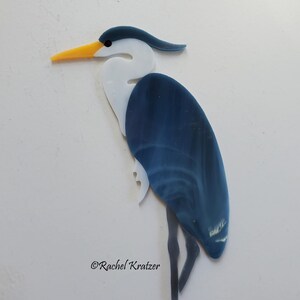 Blue Heron Precut Stained Glass Art Craft Kit for Mosaic Inlay, Wall ...