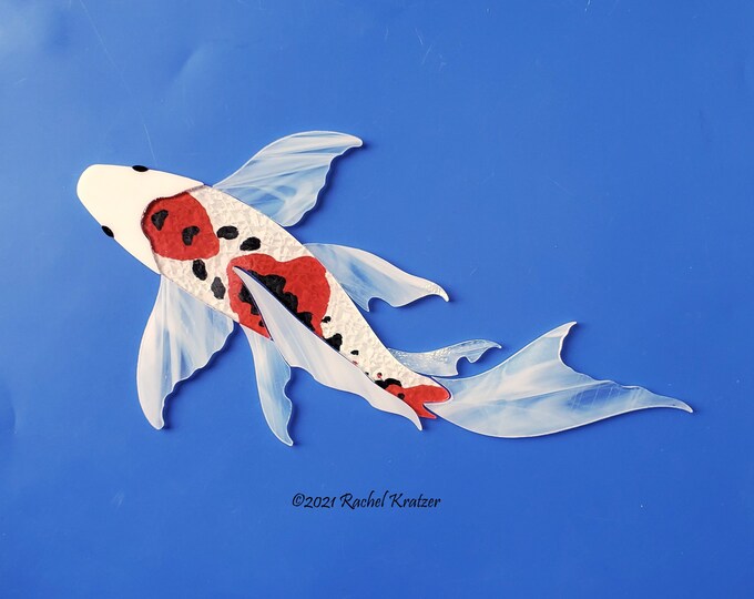 KOI FISH RED Precut Stained Glass Craft Kit Mosaic Inlay - Etsy
