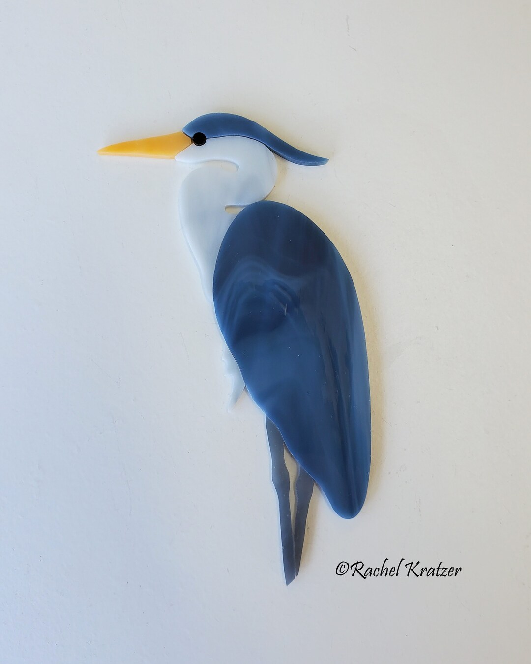 Blue Heron Precut Stained Glass Art Craft Kit for Mosaic Inlay, Wall ...