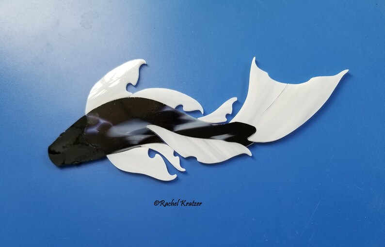 Koi Fish Precut Stained Glass Craft Kit Art Mosaic Inlay | Etsy