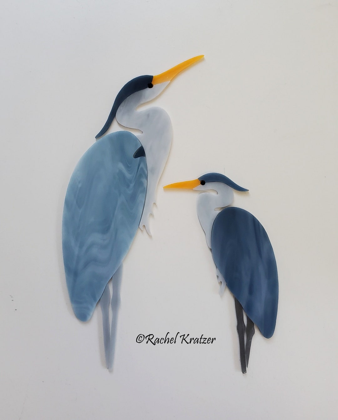 Blue Heron Precut Stained Glass Art Craft Kit for Mosaic Inlay, Wall ...