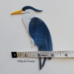 Blue Heron Precut Stained Glass Art Craft Kit for Mosaic Inlay, Wall ...