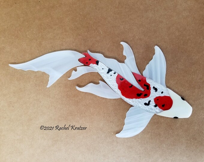 KOI FISH RED Precut Stained Glass Craft Kit Mosaic Inlay - Etsy