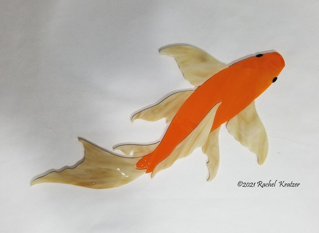 KOI FISH Precut Stained Glass Craft Kit Mosaic Inlay Garden - Etsy