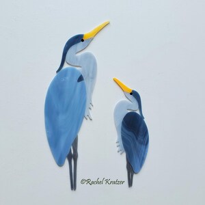 Blue Heron Precut Stained Glass Art Craft Kit for Mosaic Inlay, Wall ...