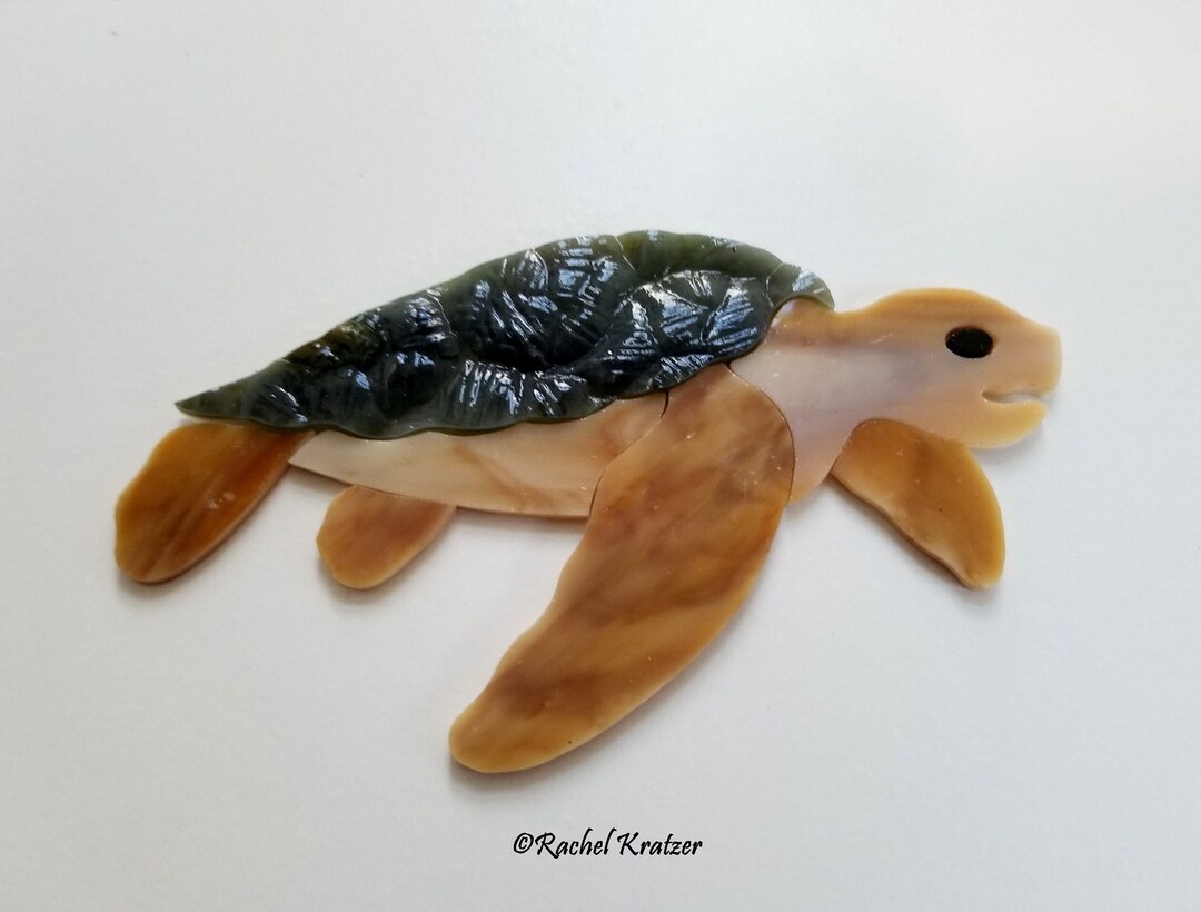 Precut Stained Glass Sea Turtle Art Kit: Coastal Mosaic Inlay - Etsy