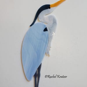 Blue Heron Precut Stained Glass Art Craft Kit for Mosaic Inlay, Wall ...