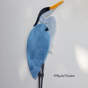 Blue Heron Precut Stained Glass Art Craft Kit for Mosaic Inlay, Wall ...