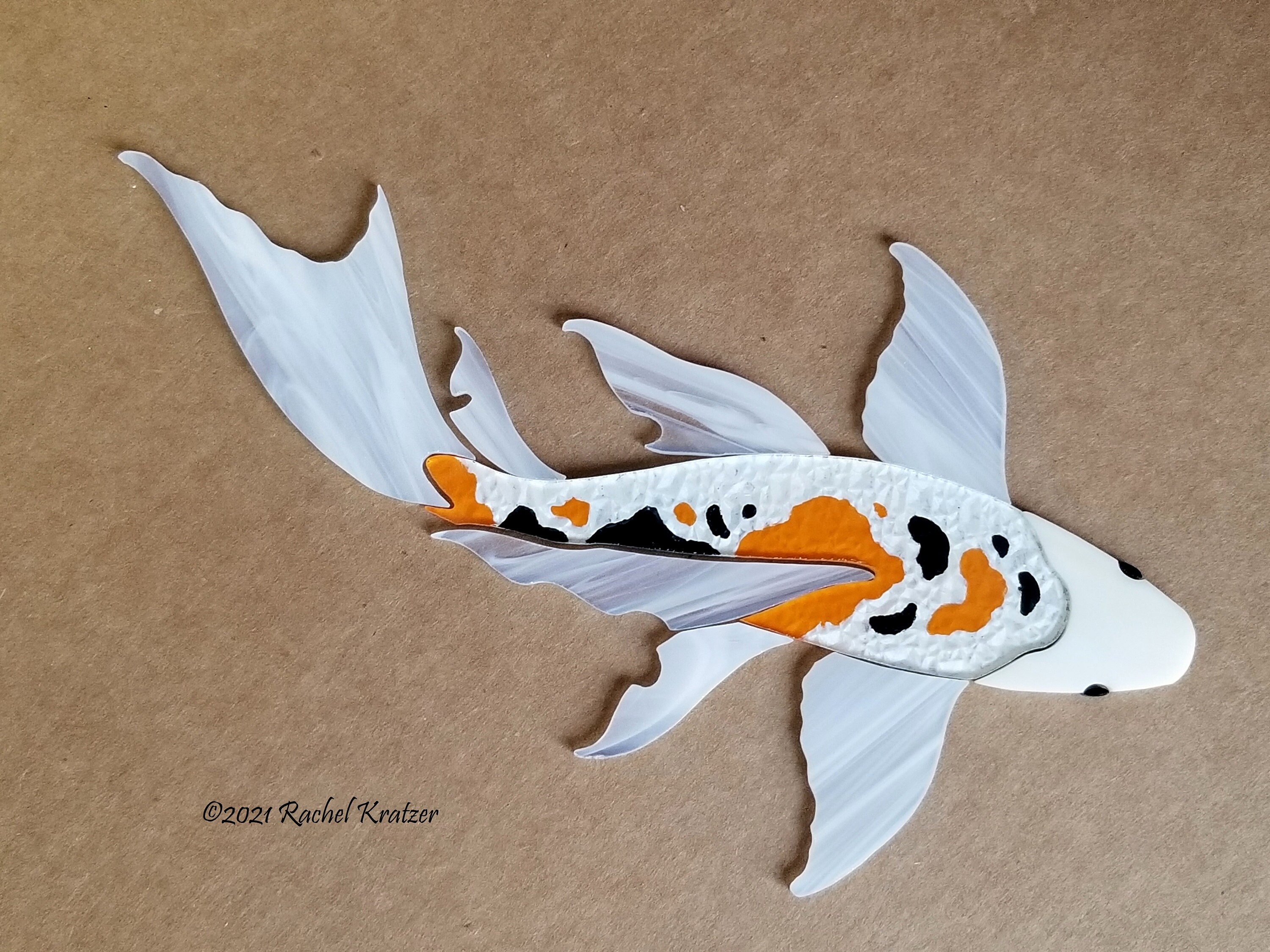 KOI FISH Orange Precut Stained Glass Craft Kit Mosaic Inlay - Etsy
