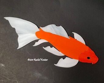 KOI FISH RED Precut Stained Glass Craft Kit Mosaic Inlay - Etsy