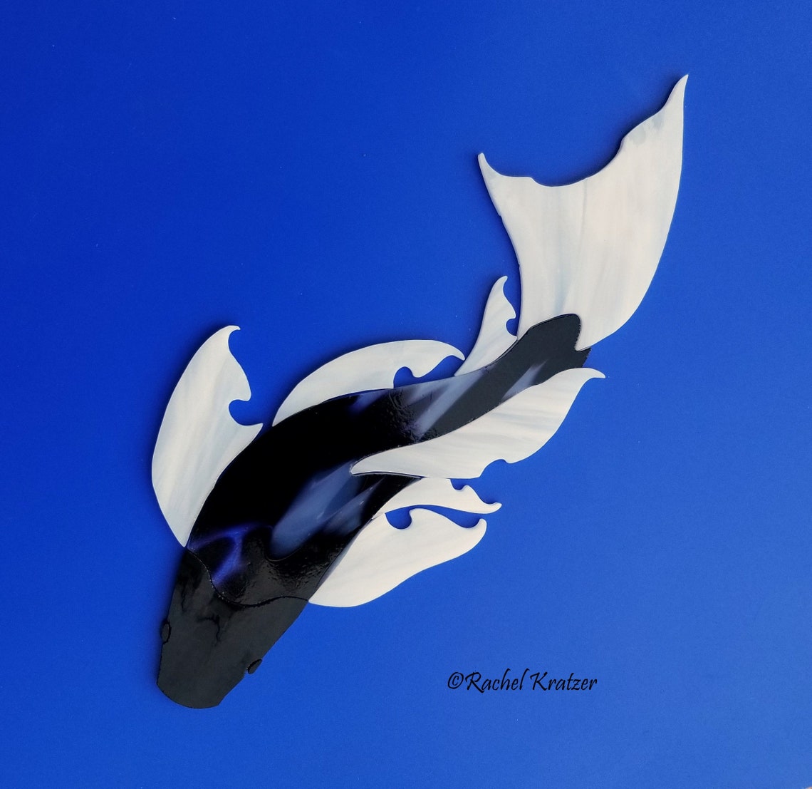 Koi Fish Precut Stained Glass Craft Kit Art Mosaic Inlay | Etsy