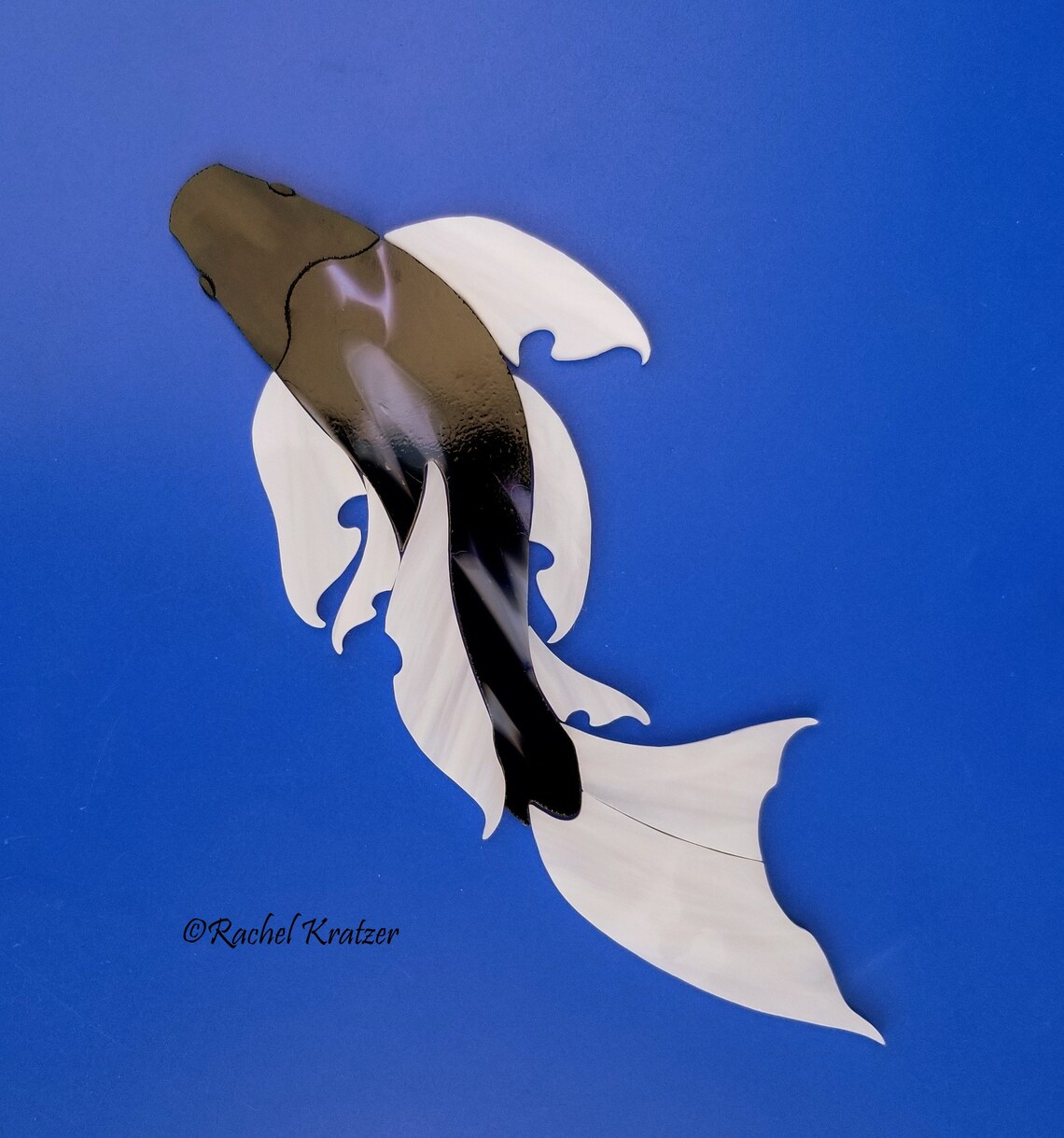 Koi Fish Precut Stained Glass Craft Kit Art Mosaic Inlay | Etsy