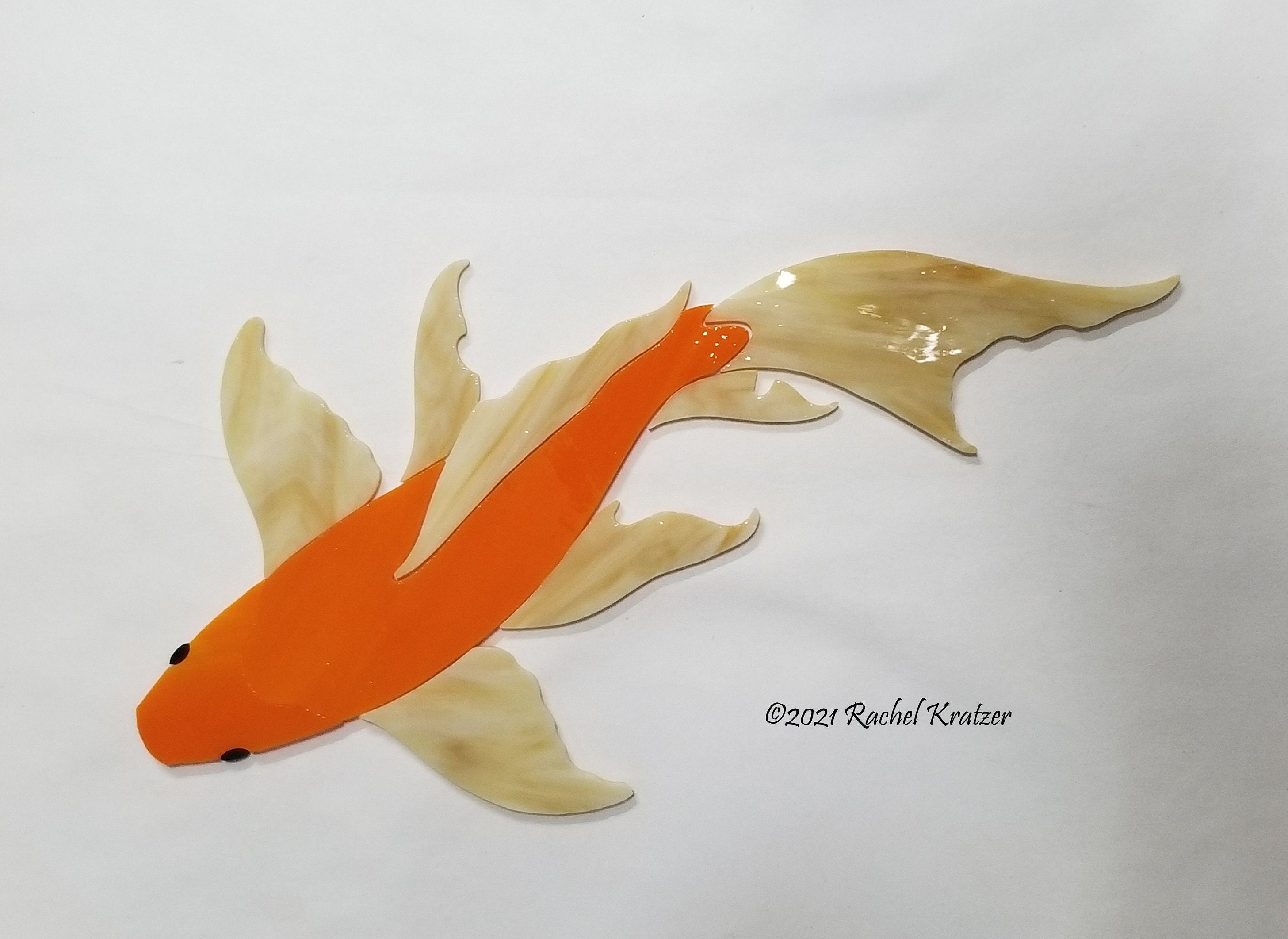 KOI FISH Precut Stained Glass Craft Kit Mosaic Inlay Garden - Etsy