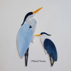 Blue Heron Precut Stained Glass Art Craft Kit for Mosaic Inlay, Wall ...