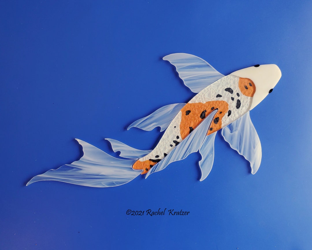 KOI FISH Orange Precut Stained Glass Craft Kit Mosaic Inlay - Etsy