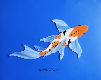 KOI FISH Precut Stained Glass Craft Kit Mosaic Inlay Garden, Pond ...