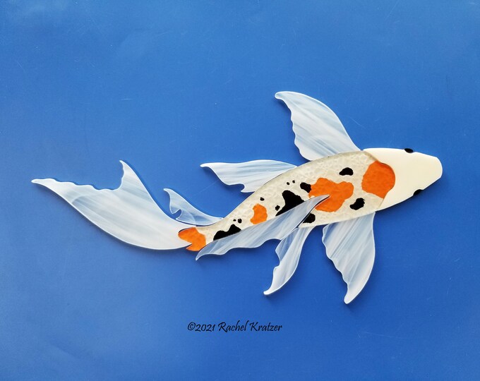 KOI FISH Orange Precut Stained Glass Craft Kit Mosaic Inlay - Etsy