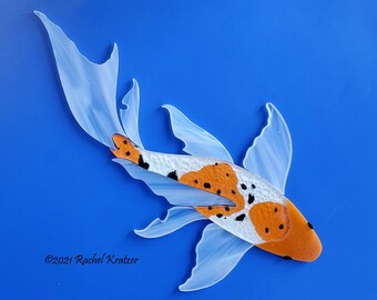 KOI FISH RED Precut Stained Glass Craft Kit Mosaic Inlay - Etsy