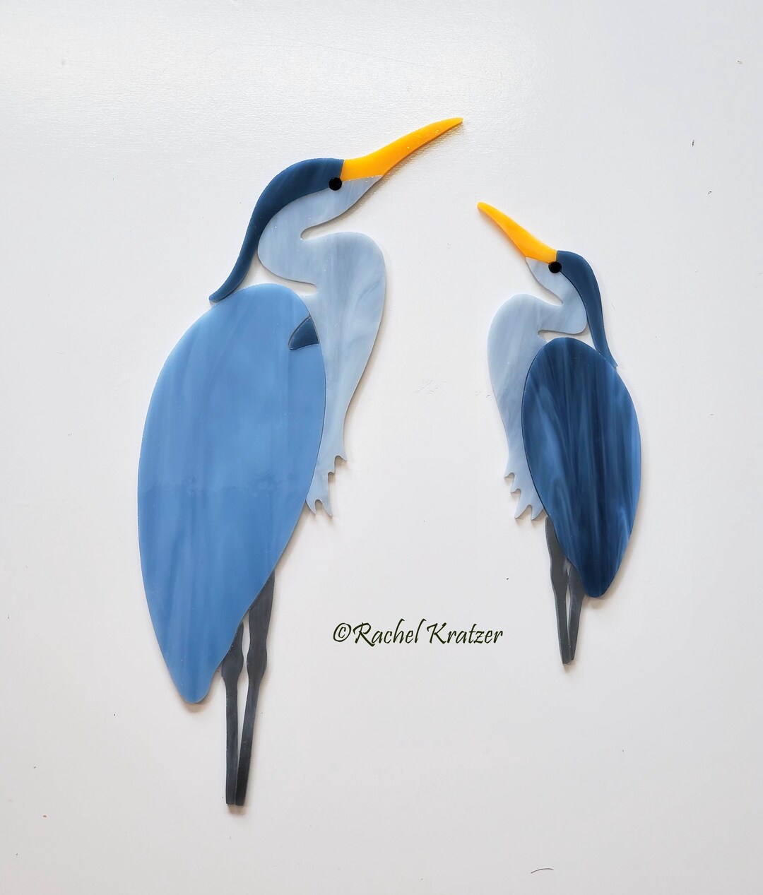 Blue Heron Precut Stained Glass Art Craft Kit for Mosaic Inlay, Wall ...