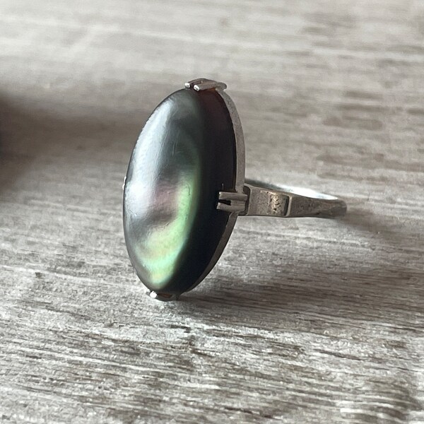 Rainbow Obsidian Ring - Etsy