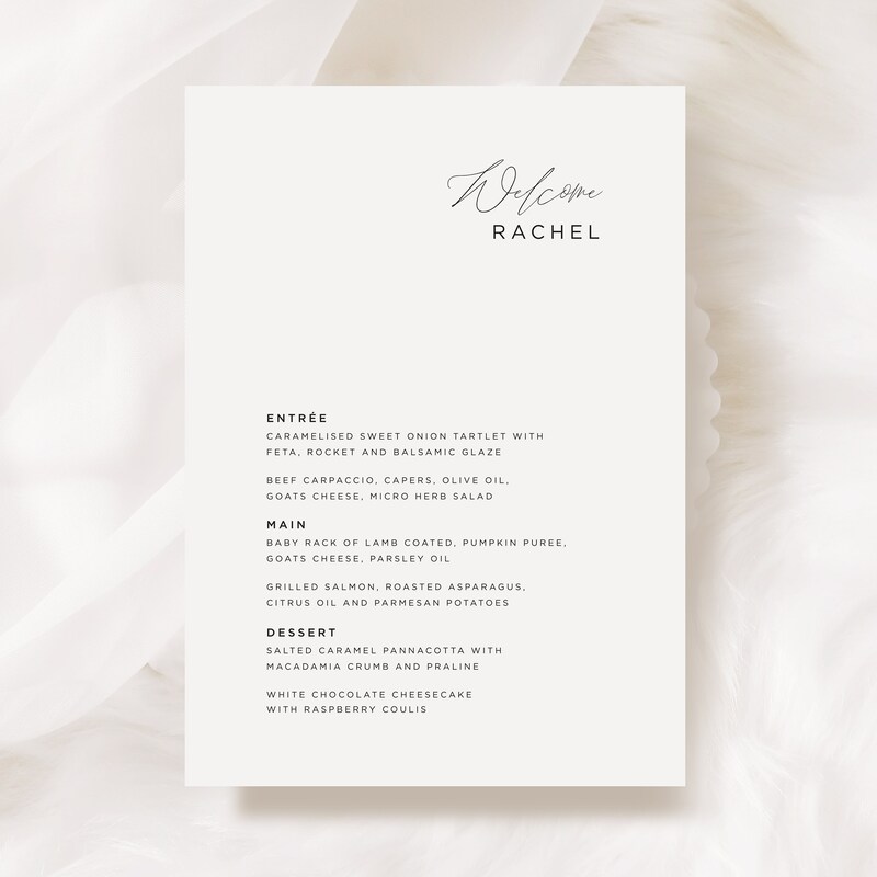 Personalized Menu Cards - Etsy